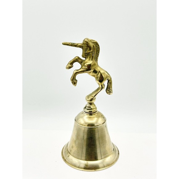 HOUSE OF GLOBAL ART | Accents | Solid Brass Unicorn Desk Bell Figurine ...